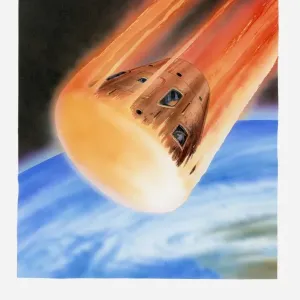 Illustration of Apollo 11 making its return journey