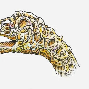 Illustration of snake moving forward by bunching up in