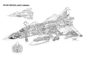 Military Aviation 1946-Present Cutaways Art Prints, Posters & Puzzles
