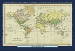 Historical World Map 1858 Art Prints, Posters & Puzzles