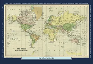 Historical World Map 1858 Collection of Photo Prints and Gifts