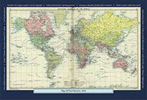 Historical World Map 1910 Art Prints, Posters & Puzzles