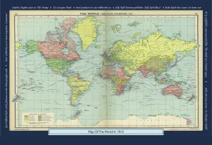 Historical World Map 1915 Art Prints, Posters & Puzzles
