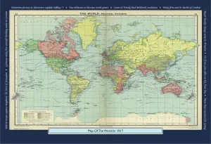 Historical World Map 1917 Art Prints, Posters & Puzzles