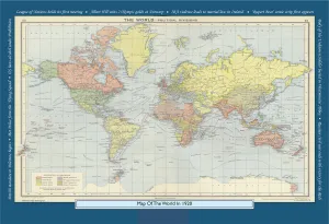 Historical World Map 1920 Art Prints, Posters & Puzzles