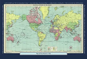 Historical World Map 1923 Art Prints, Posters & Photo Prints