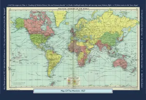 Historical World Map 1927 Art Prints, Posters & Puzzles