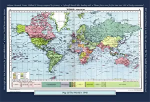 Historical World Map 1940 Collection of Photo Prints and Gifts