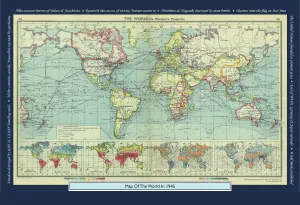 Historical World Map 1945 Collection of Photo Prints and Gifts