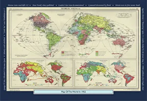 Historical World Map 1952 Art Prints, Posters & Puzzles