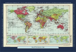 Historical World Map 1965 Art Prints, Posters & Puzzles