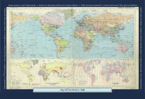 Historical World Map 1968 Collection of Photo Prints and Gifts