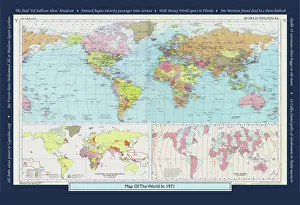Historical World Map 1971 Art Prints, Posters & Puzzles