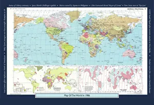 Historical World Map 1986 Art Prints, Posters & Puzzles