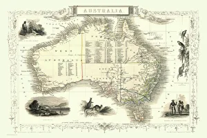 Old Map Of Australia Art Prints, Posters & Puzzles