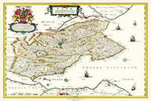 Fife County Map Art Prints, Posters & Puzzles