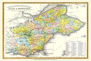 Kinross County Map Art Prints, Posters & Puzzles