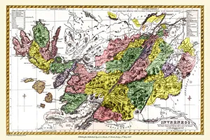 Old County Map Of Inverness Shire Art Prints, Posters & Puzzles