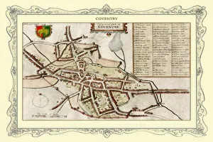 Old Map Of Coventry Art Prints, Posters & Puzzles