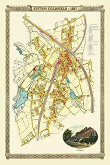 Historic Sutton Coldfield Map Art Prints, Posters & Puzzles