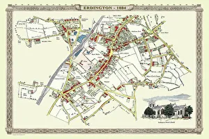 Old Map Of Erdington Art Prints, Posters & Puzzles