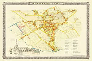 Wednesbury Map Art Prints, Posters & Puzzles