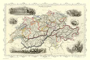 Old Swiss Map Photo Prints